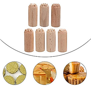 EXCEART Wooden Clay Stamp 7Pcs Column Wood Clay Stamps Hand Carved Stamps DIY Pottery Printing Blocks with Mixed Patterns