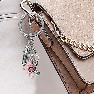 SAFIGLE 2 Pcs Nurse Keychain Student Nurse Keychain Tool Injection Pendant Key Rings for Nurse Women Graduation Christmas Birthday