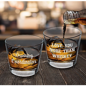 TEEAMORE Personalized Rocks Old Fashioned Cocktail Glass Add Your Text Etched Whiskey Glasses Gift Customization 9oz