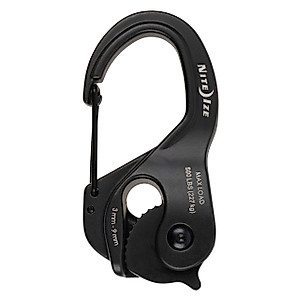 Nite Ize CamJam XT Aluminum Rope Tightener, Large - Versatile Tie Down Cam Mechanism with Carabiner Clip - Secure Hiking Gear Essential - Rope Tie Down Accessory - Large, Black