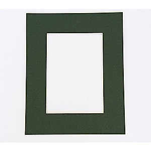 topseller100, Pack of 10 Dark Green 8x10 Picture Mats Matting with White Core Bevel Cut for 5x7 Pictures