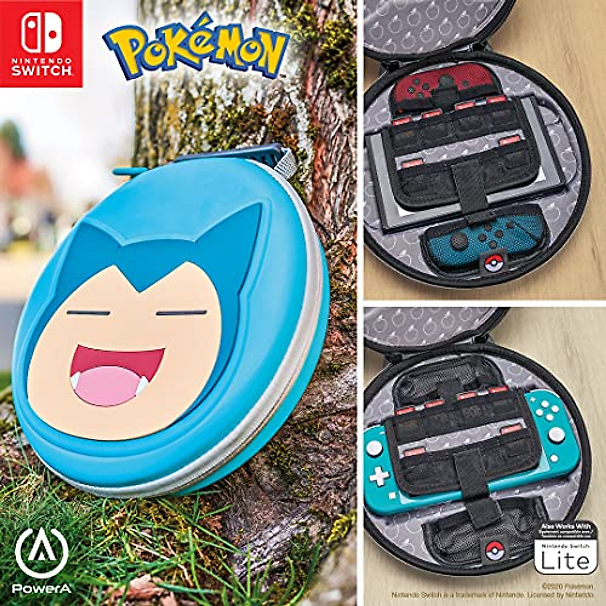 PowerA Pokemon Carrying Case for Nintendo Switch or Nintendo Switch Lite - Snorlax, Protective Case, Gaming Case, Console Case - Nintendo Switch
