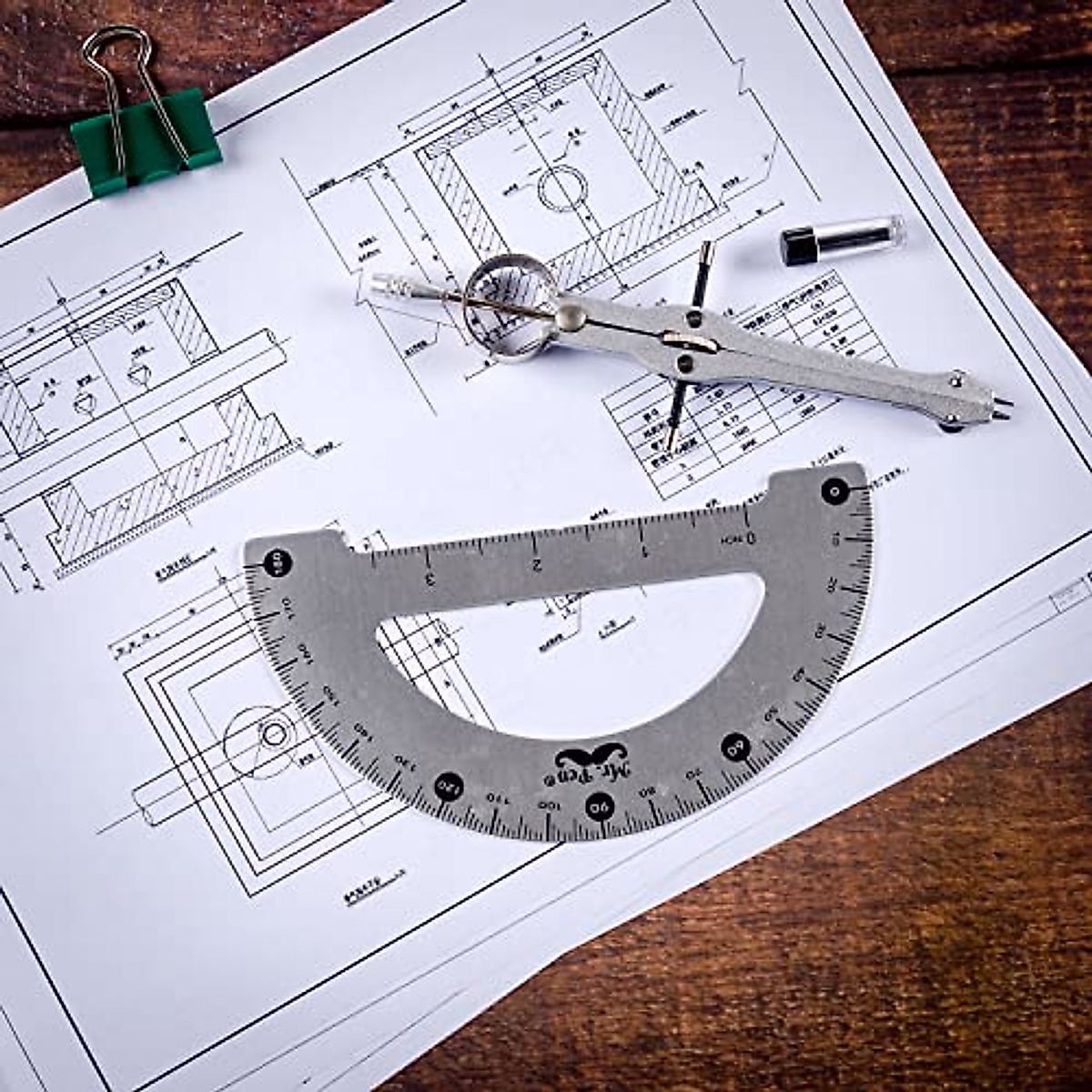 Mr. Pen- Metal Protractor and Metal Compass Set, Compass for Geometry, Geometry Set, Compasses, Protractor and Compass, Protractor for Geometry, Drawing Compass, Math Compass, Math Compass