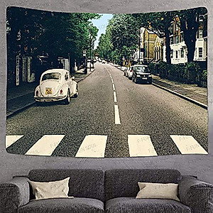 F-FUN SOUL Classic Music Poster Tapestry, Large 80x60inches Soft Flannel, Walk on The Street Reto Photo Wall Hanging Tapestries for Living Room Bedroom Decor Music Party Banner GTZYFS70