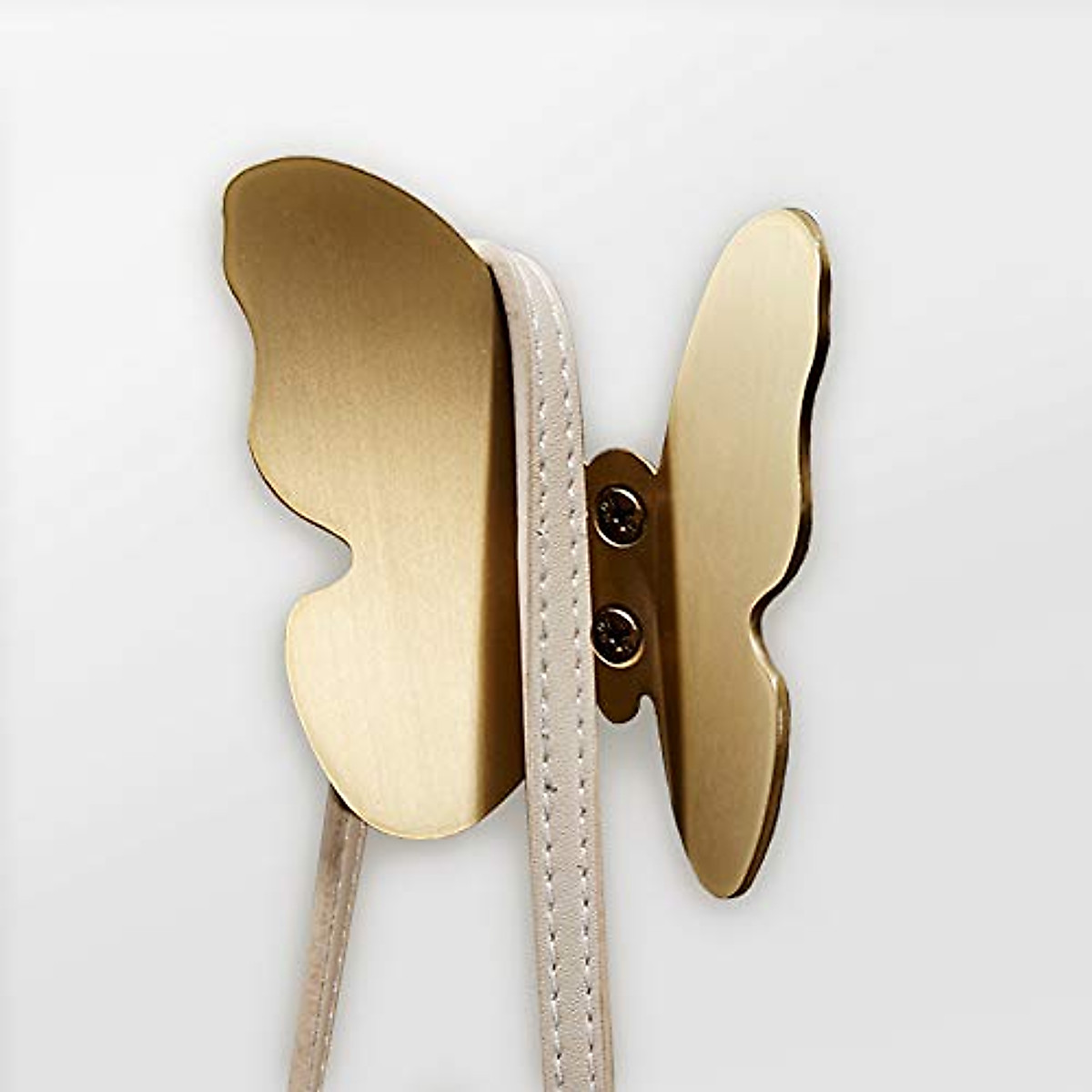 Pearlead 2Pcs Creative Wall Mounted Butterfly Brass Coat Hooks Hanging Hooks Clothes Hanger Hooks for Bedroom, Bathroom, Office, Closet, Wardrobe and Cupboard Decoration