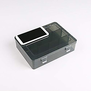 Vidifor 12 Girds Large Plastic Craft Storage Containers, Compartment Storage Container, Parts Storage Box with Adjustable Dividers for Sewing Arts, Washi Tape Batteries Electronics Parts and more