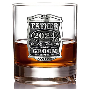 English Pewter Company 11oz Father Of The Groom Tumbler Old Fashioned Whisky Rocks Glass Personalised With Your Year – Perfect Wedding Party Gifts For Your Groomsmen – Gift Box [WD006]