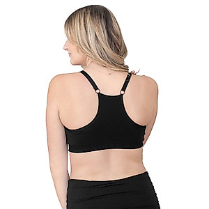 Kindred Bravely Sublime Sports Pumping Bra Hands Free | Patented All-in-One Nursing Bras for Breastfeeding and Pumping (Black, 2X)
