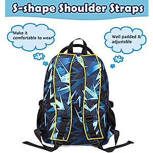 BLUEFAIRY Boys Backpack Kids Elementary Primary Middle School Bags Child Bookbags Lightweight Sport Travel Gift Mochila para Niños Aged 4 5 6 7 8 9 10 Blue (17Inch)