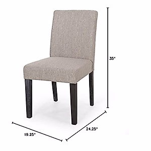 Christopher Knight Home Boling Contemporary Upholstered Dining Chair (Set of 2), Light Grey + Dark Brown
