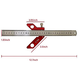 Center Finder Woodworking Square Center Scribe Circle Center Finder 45° 90° Scribe Scribing Rule Layout Gauge Magnetic Wood Measuring Scribe Tool