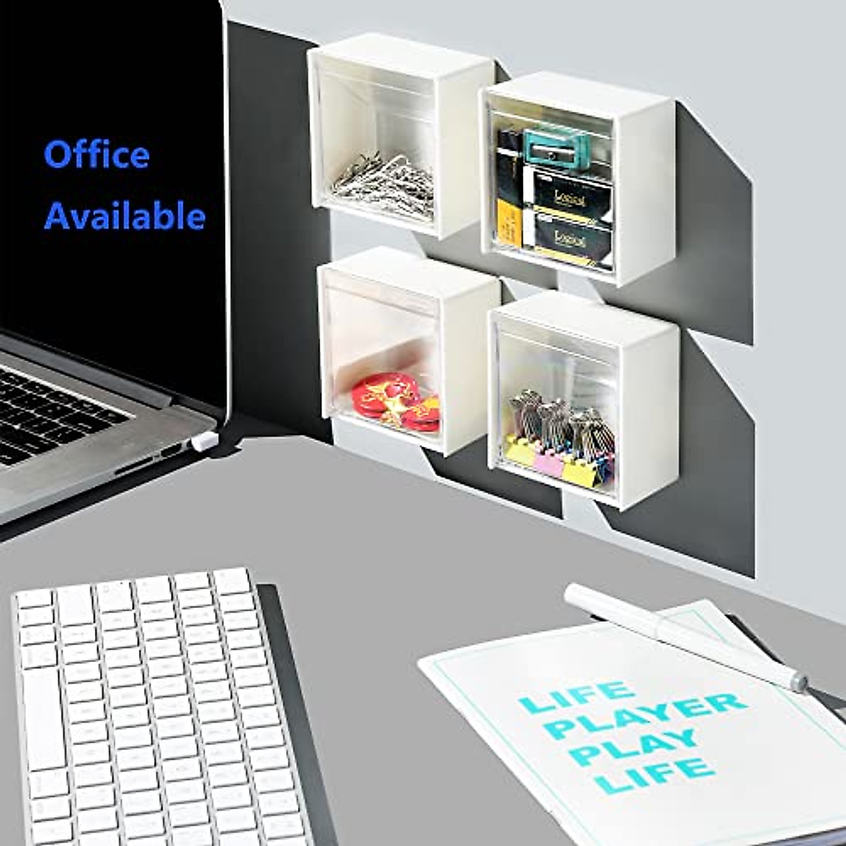 Brozigo 3Pcs QTip Holder Canisters for Cotton Balls, Wall Storage Cotton Ball Holder, qtip holder bathroom set with lid, Wall Storage for bathroom, office and restroom, Transparent Cotton Swab Holder