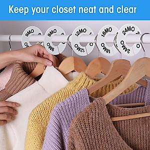 Blulu 20 Pack Clothing Rack Size Dividers Round Hangers Dividers