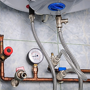 uxcell 24 Inch Long Faucet Supply Line Connector, 2pcs G1/2 Female Compression Thread x M10 Male Connector Braided 304 Stainless Steel Water Supply Hose