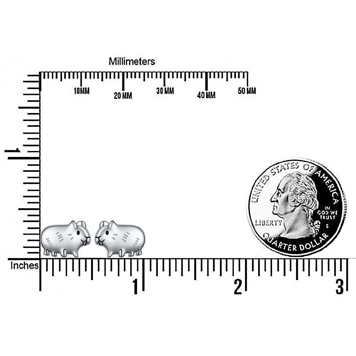 Yearace 925 Sterling Silver Cute Animal Hamster Pet Gerbil Guinea Pig Stud Earrings for Women Daughter Birthday
