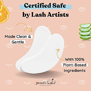 DiviniTi Under Eye Gel Pads - Lint Free Gel Eye Pads for Lash Extensions with Aloe Vera Hydrogel Eye Patches, Eyelash Extension Supplies & Beauty Tools, Fit Most Eye Shape, Stick Well - Under Eye Pads