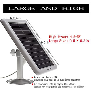 Solar Panel Charger for Ring Spotlight Camera, Ring Stick Up Camera,5 V 4.5 W Output Fast Charging,DC 3.5 Ring Special Connection Charging Port (White 1 Pack)