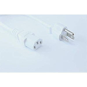 [UL Listed] OMNIHIL White 8 Foot Long 3 Prong AC Power Cord Compatible with Epson LQ-2090II 24-pin Dot Matrix Printer