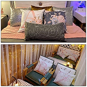 Eanpet Throw Pillow Covers Alphabet Decorative Pillow Cases ABC Letter Flowers Cushion Covers 18 x 18 Inch Square Pillow Protectors for Sofa Couch Bedroom Car Chair Home Decor (E)