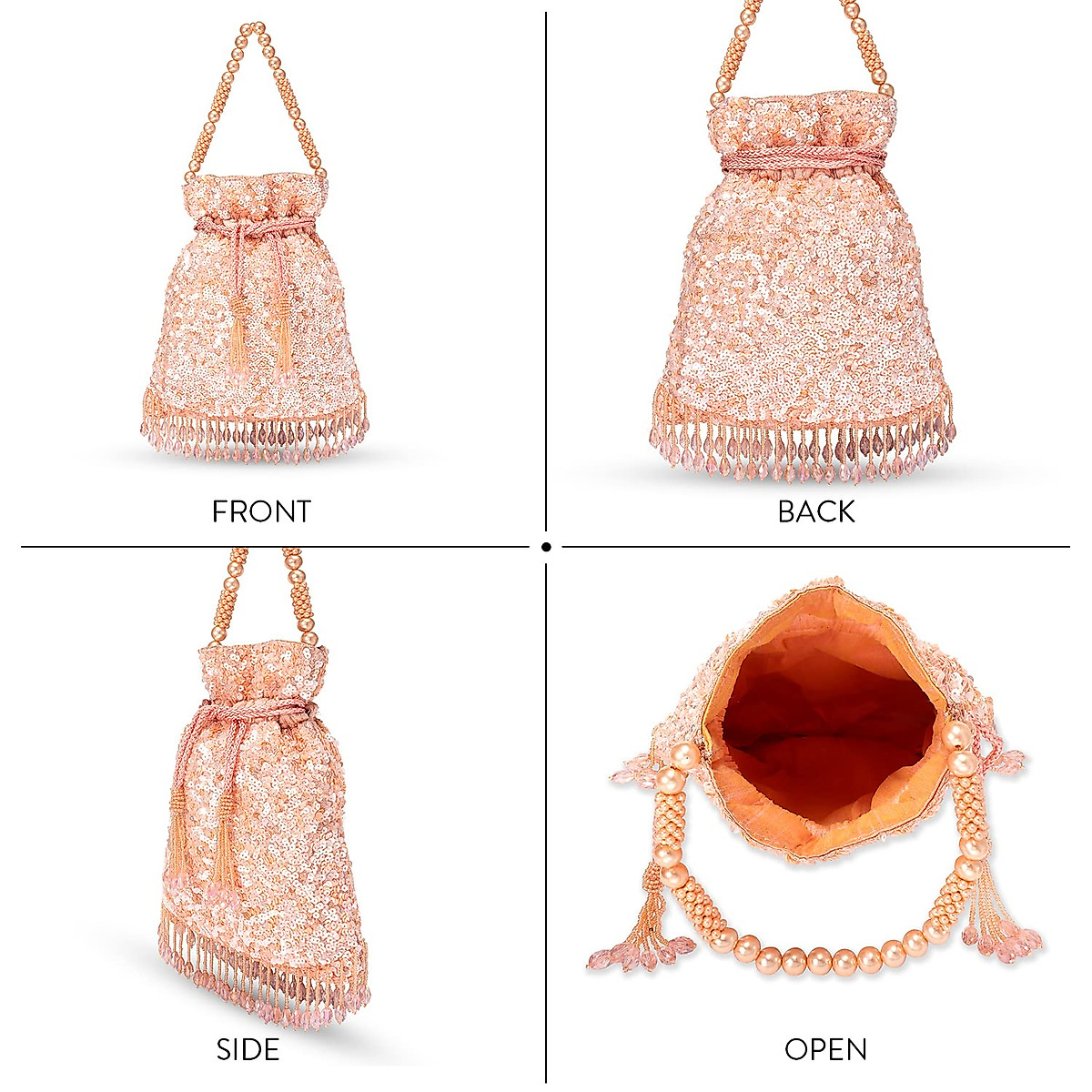 Aheli Indian Potli Bags for Women Evening Bag Clutch Ethnic Bride Purse with Drawstring (P15PCH)