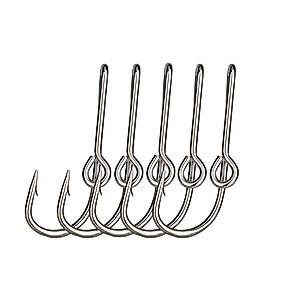 5Pcs Fish Hook Hat Clip,Fish Hook Hat Pin,Fisken Hat Brim Clip,Fish Hook for Hat Tie Clasp,Fashion Trend Hat Decoration(Silver)