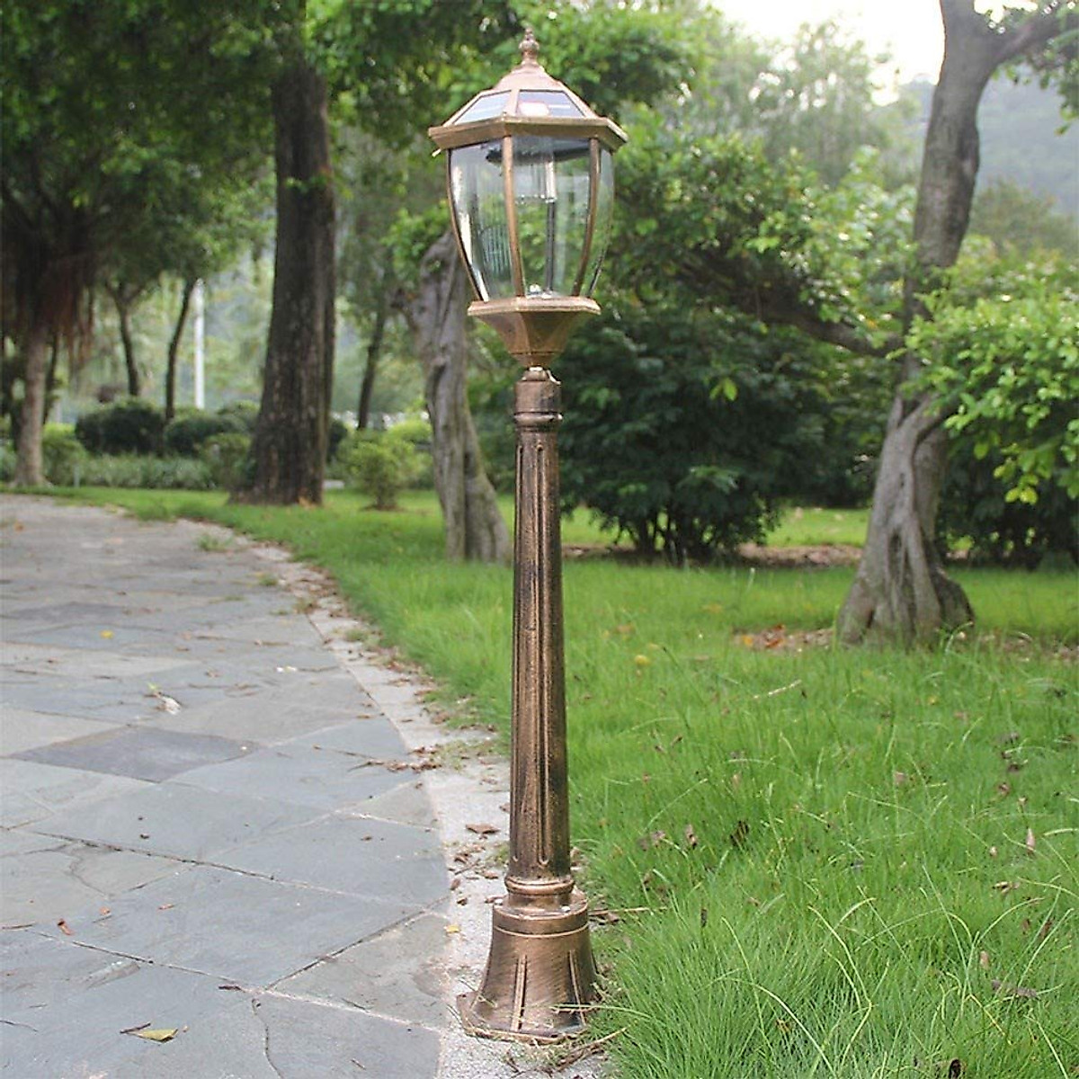 XIAOXY Solar LED Lawn Light Outdoor Garden Light Solar Street Light Home Villa Lights Garden View Lights European Waterproof Outdoor Column Headlight Rural Outdoor Wall Door Pillar Lamp