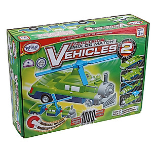 POPULAR PLAYTHINGS Magnetic Mix or Match Vehicles 2 Toy Play Set, 12 Pieces