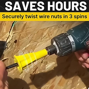 Rack-A-Tiers Nut Blaster - Tighten Wire Nuts with Drill, Universal Wire Connector Drill Bit Attachment, Twist Wire Nuts with Your Drill (XL) (72101)