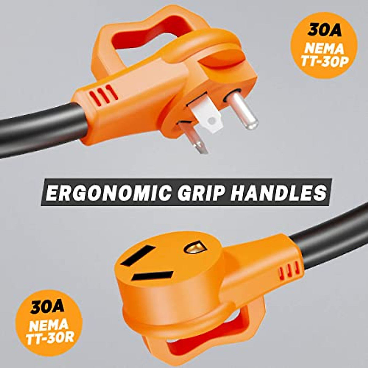 CARMTEK RV Surge Protector 30 Amp - RV Circuit Analyzer with Integrated Smart 30 Amp Surge Voltage Protection with Grip Handles