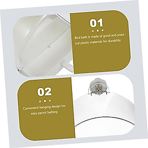 BESPORTBLE Parrot Bath Tub Birdie Small Bird Showering Basin Birds Supply Small Bird Showering Cube Bird Bathing Basin Bird Bath Basin Bird Cage Bathtub Bird Bath Cube Bird Bathtub Abs White