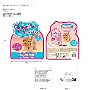 Pucci Pups - Gold & Pink Heart Print Glam Bag w/Cocker Spaniel, 8 inches