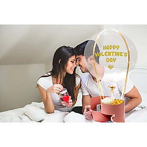 Surprise Gift Box for Women with Bobo Balloon & Letters for Happy Birthday, Mother’s Day, Valentine's Day, Anniversary. Premium Present with Mock Flowers for Mom, Wife, Girlfriend, Sister, Pink