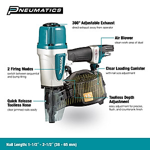Makita AN613 Pneumatic 15° 2-1/2" Siding Coil Nailer