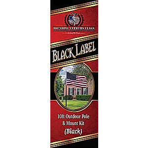 Founding Fathers Flags - 10ft Black Flag Pole & Spike - Perfect for Any Outdoor Use!
