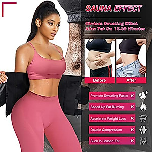 TrainingGirl Women Waist Trainer Cincher Corset Tummy Control Workout Sweat Band Slimmer Belly Belt Weight Loss Sports Girdle (Black, Medium)