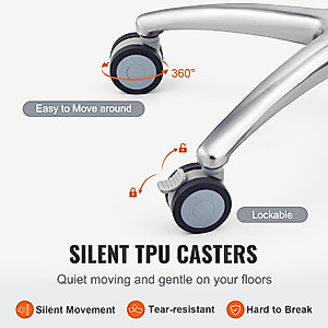 VEVOR Medical Cart Mobile Trolley Cart with Wheels 29.5"-41.3" Height Adjustable Stainless Steel Dental Cart Rolling Desktop Lab Cart with 16.5"× 15.7" Large Tabletop