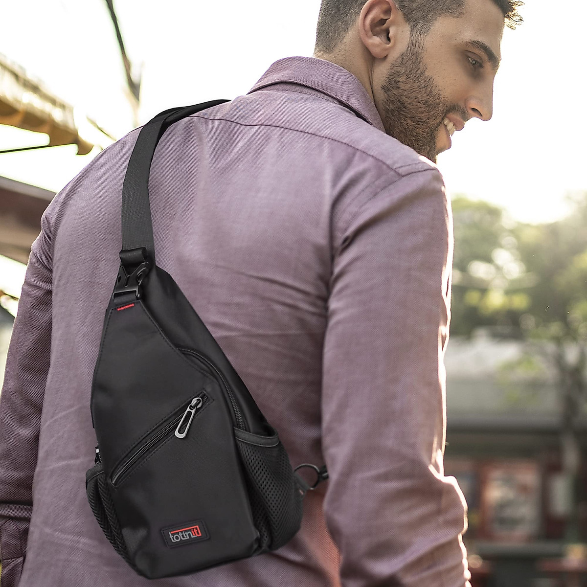 Trifecta Mobile Packer | Crossbody Sling Bag with Phone Holder, Water Bottle Holders and RFID Protection