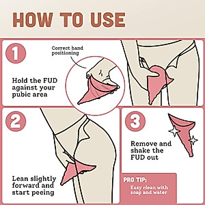 Pitch and Trek Female Urination Device, Silicone Standing Pee Funnel w/Discreet Carry Bag, for Travel, Road Trip, Festival, Camping & Hiking Gear Essentials for Women, Pink