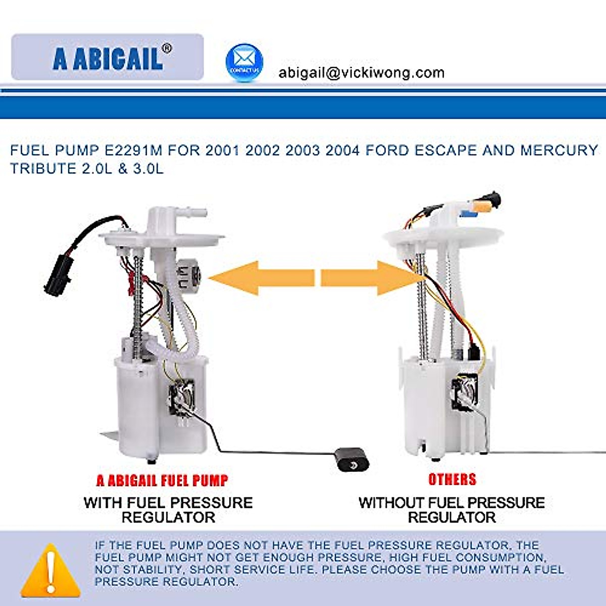 Electric Fuel Pump Replacement for 2001 2002 2003 2004 Ford Escape and Mazda Tribute 2.0L & 3.0L E2291M