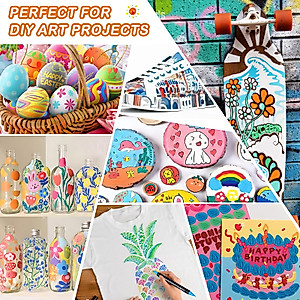 48 Colors Acrylic Paint Pens, Dual Tip Acrylic Paint Markers with Brush Tip and Fine Tip, Acrylic Pens for Rock Painting, Wood, Canvas, Stone, Glass, Ceramic,DIY Crafts Making Art Supplies