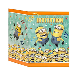 Amscan Despicable Me Birthday Party Supplies Bundle Pack includes 24 Party Invitations and 24 Thank You Postcards
