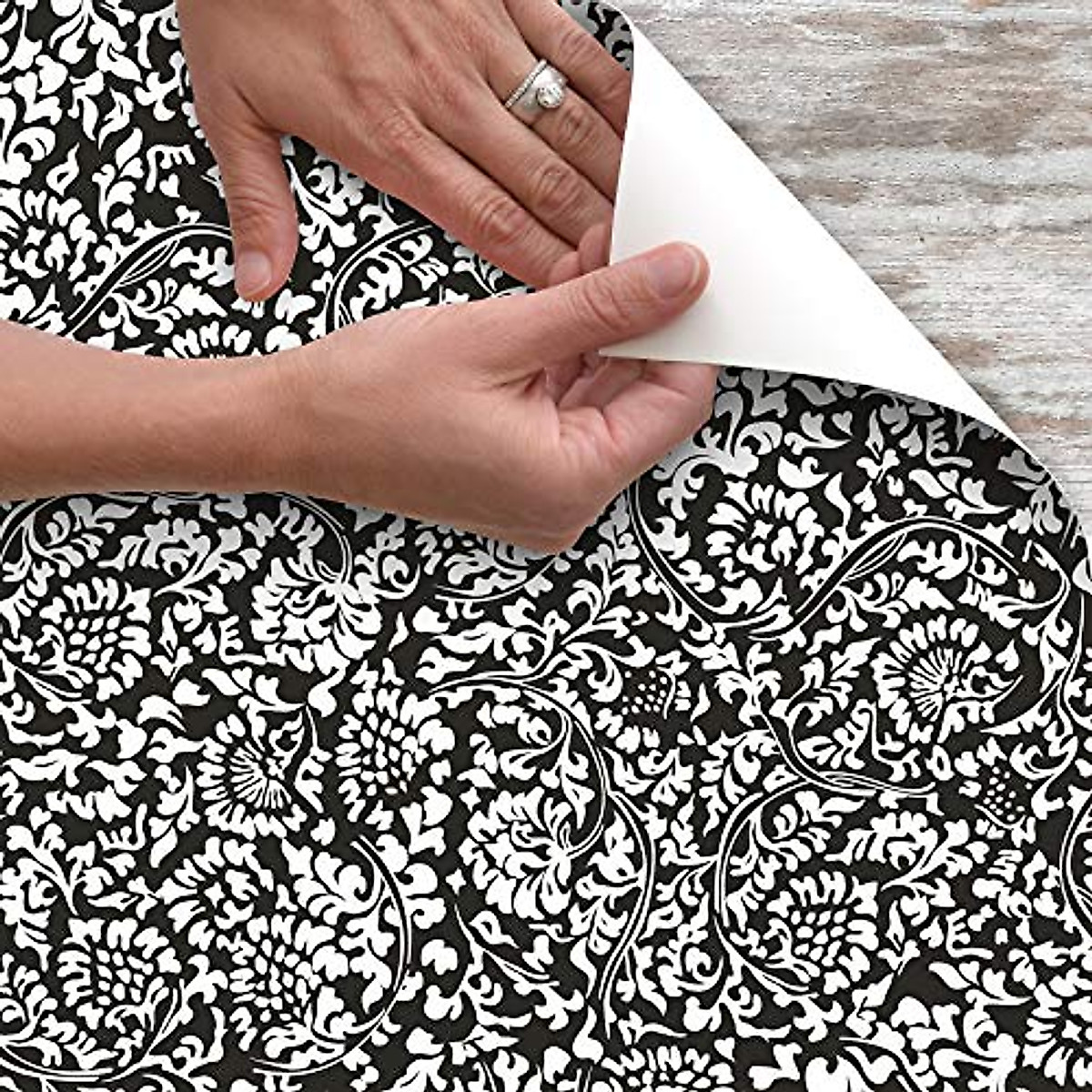 Con-Tact Brand Creative Covering Self-Adhesive Vinyl Drawer and Shelf Liner, 18" x 20', Mirabella Black & White