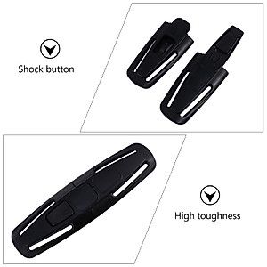 HEALLILY Baby Chest Harness Clip Adjustable Safety Belt Guard Seat Buckle Part 5 PCS (Black)