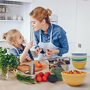 YESJRL Unbreakable Wheat Straw Bowls Set Of 6, 24 Oz Reusable Cereal Dishes Set Microwave And Dishwasher Safe Bowls Serving Salad Pasta Soup In Kitchen Camping Party For Adults And Kids