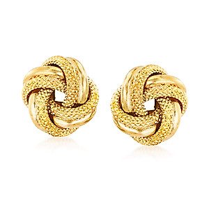 Ross-Simons Italian 18kt Yellow Gold Love Knot Earrings