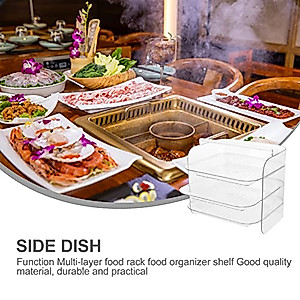 IMIKEYA Cupcake Holder Serving Trays: Kitchen Preparation Trays Stackable Food Prep Rack Organizer with Pull Out Drawers 3 Tier Meal Prep Containers White Cupcake Stand