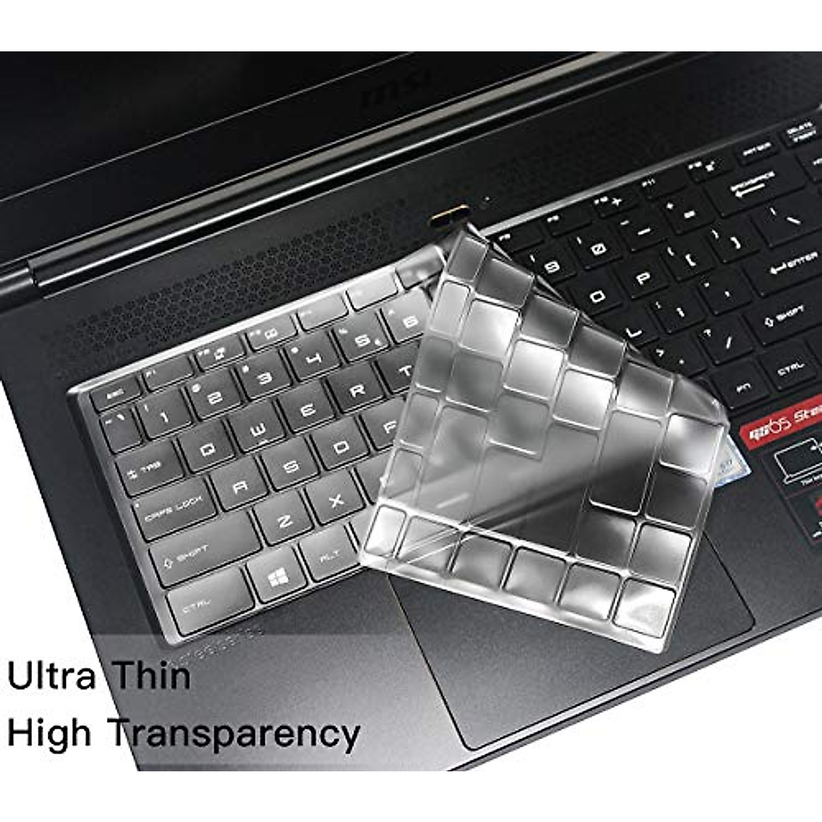 CaseBuy Premium Clear Keyboard Cover for MSI GS65 GF63 Stealth Thin 15.6"/MSI PS63 P65 WP65 WS65 15.6 Inch/MSI PS42 14 Inch Gaming Laptop, Ultra Thin Dustproof Protective Skin, TPU