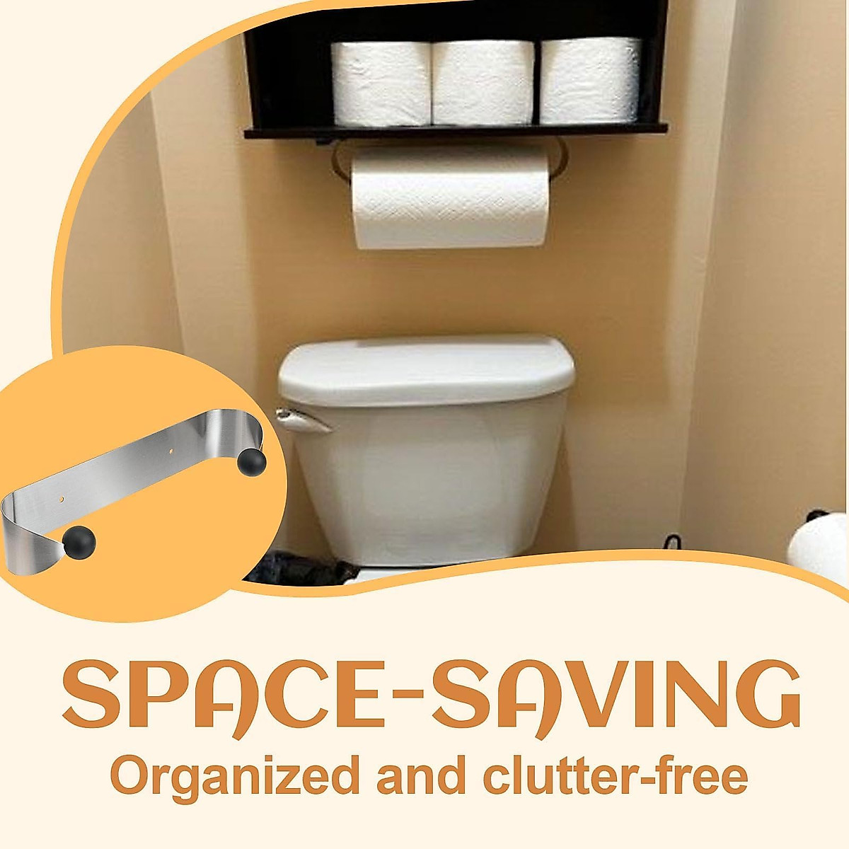 Wall Mount Stainless Steel Rack Kitchen Paper Towel Holder Under Cabinet