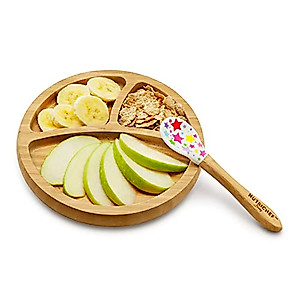 NutriChef Round Bamboo Baby Plate, Star Plate