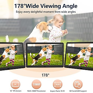 Digital Picture Frame, 10 Inch Digital Photo Frame with Remote Control, 1920x1080 HD IPS Screen, Slideshow, Video, Music, Photo Deletion, Non-WiFi SD Card, Easy to Use for Seniors